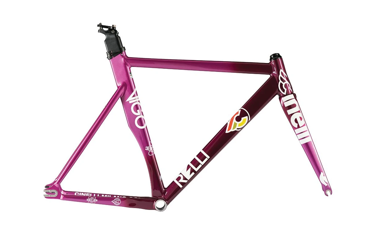 Cadre Cinelli Vigorelli BURGUNDY NEBULA - Fixed & Single Speed - Cinelli